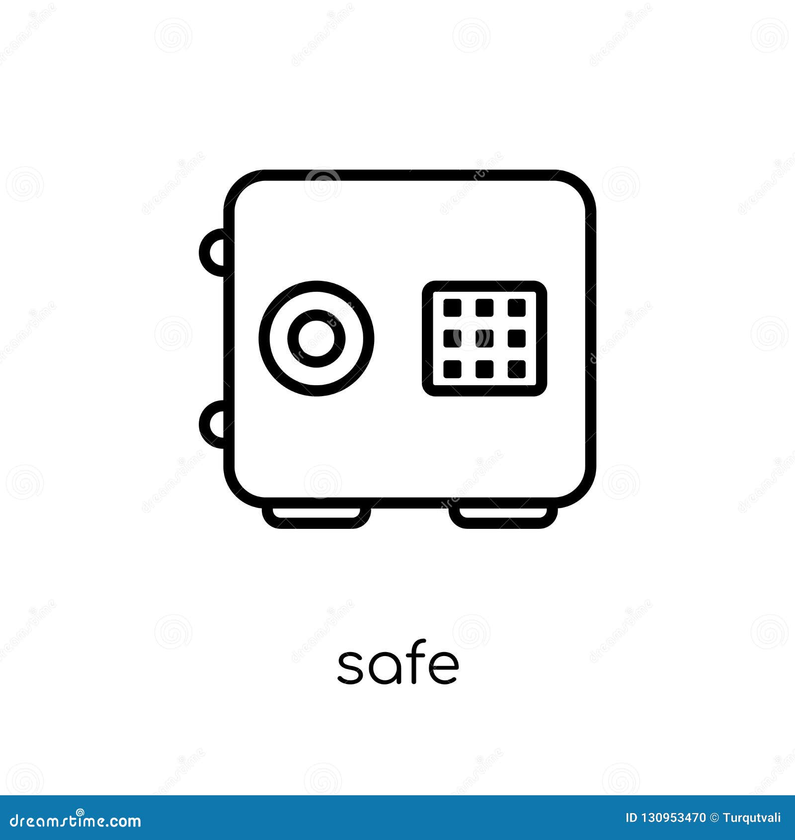 Safe Icon. Trendy Modern Flat Linear Vector Safe Icon on White B Stock ...