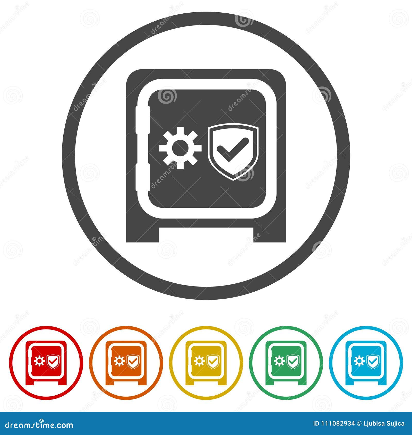 Safe Icon, Vector Shield Icon, 6 Colors Included Stock Vector ...