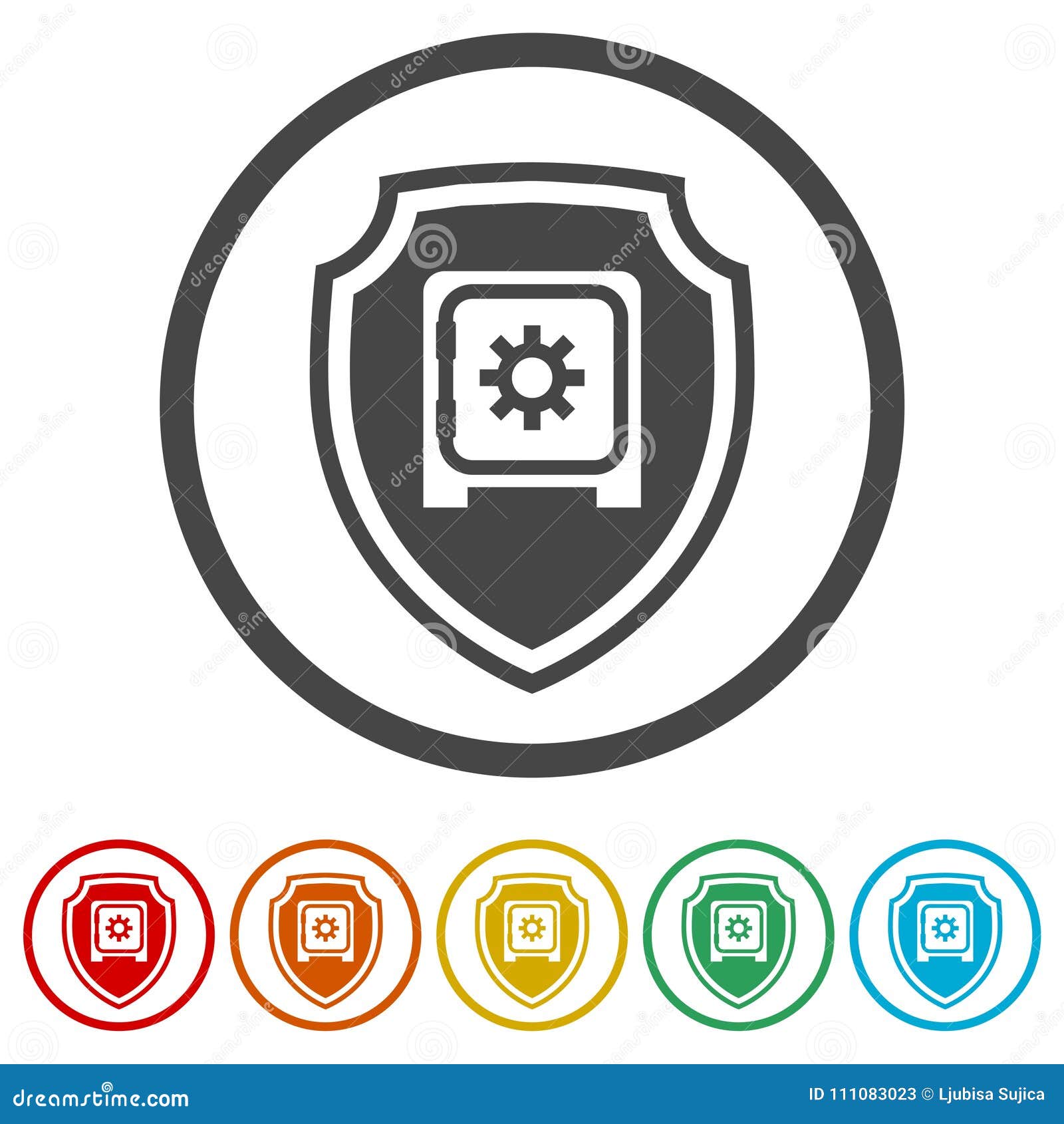 Safe Icon, Vector Shield Icon, 6 Colors Included Stock Vector ...