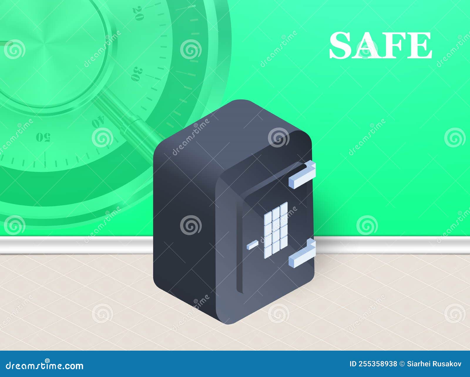 Safe Icon, Vector Symbol in Flat Isometric Style, Isolated on Room ...