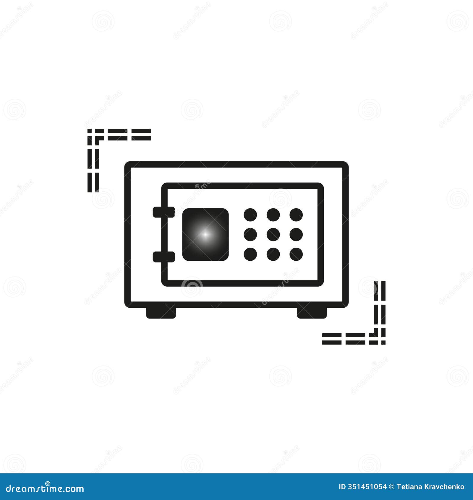Safe with Keypad. Secure Storage Symbol. Black Minimalist Design ...