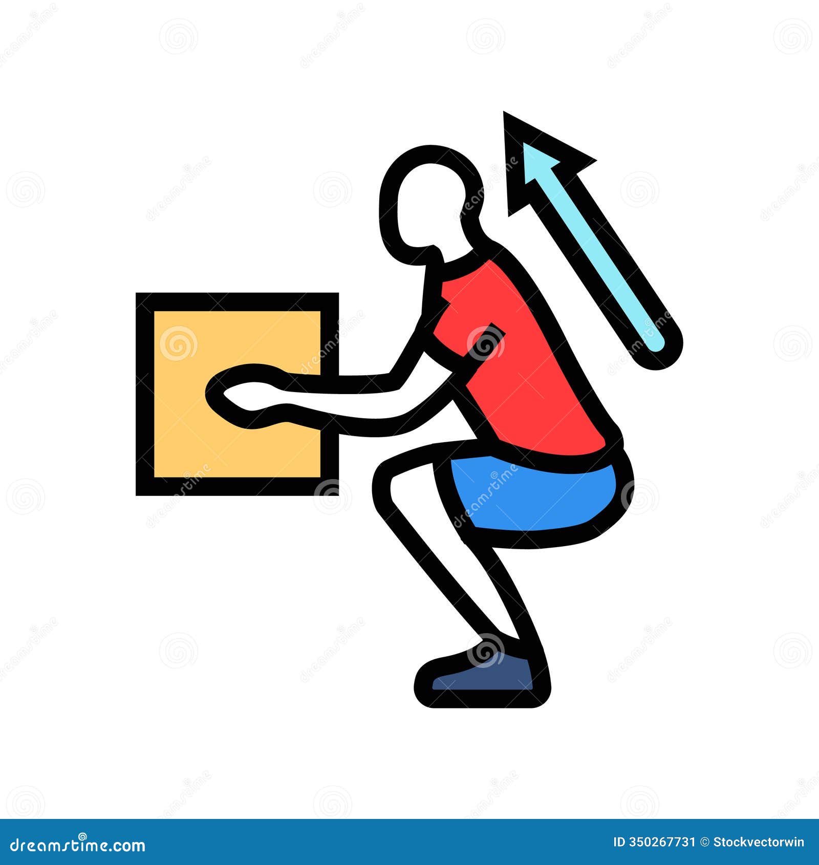 Lifting Technique. Safe Posture Lifted-up And Squat Heavy Cargo ... Lifting Technique. Safe Posture Lifted-up And Squat Heavy Cargo ...