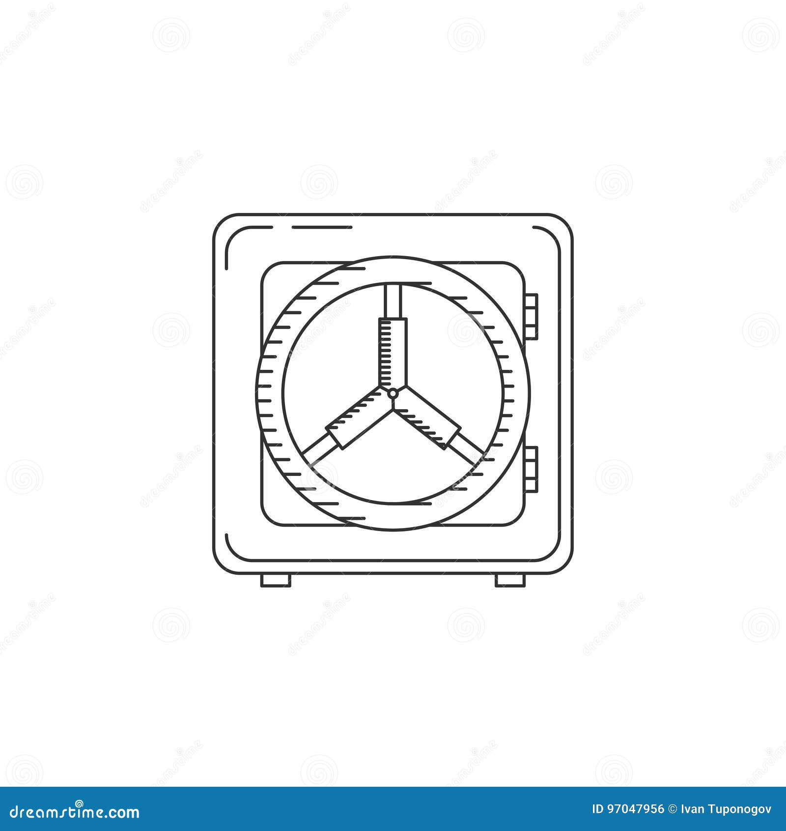Safe Line And Glyph Icon. Bank Money Savings, Metallic Box Symbol ...