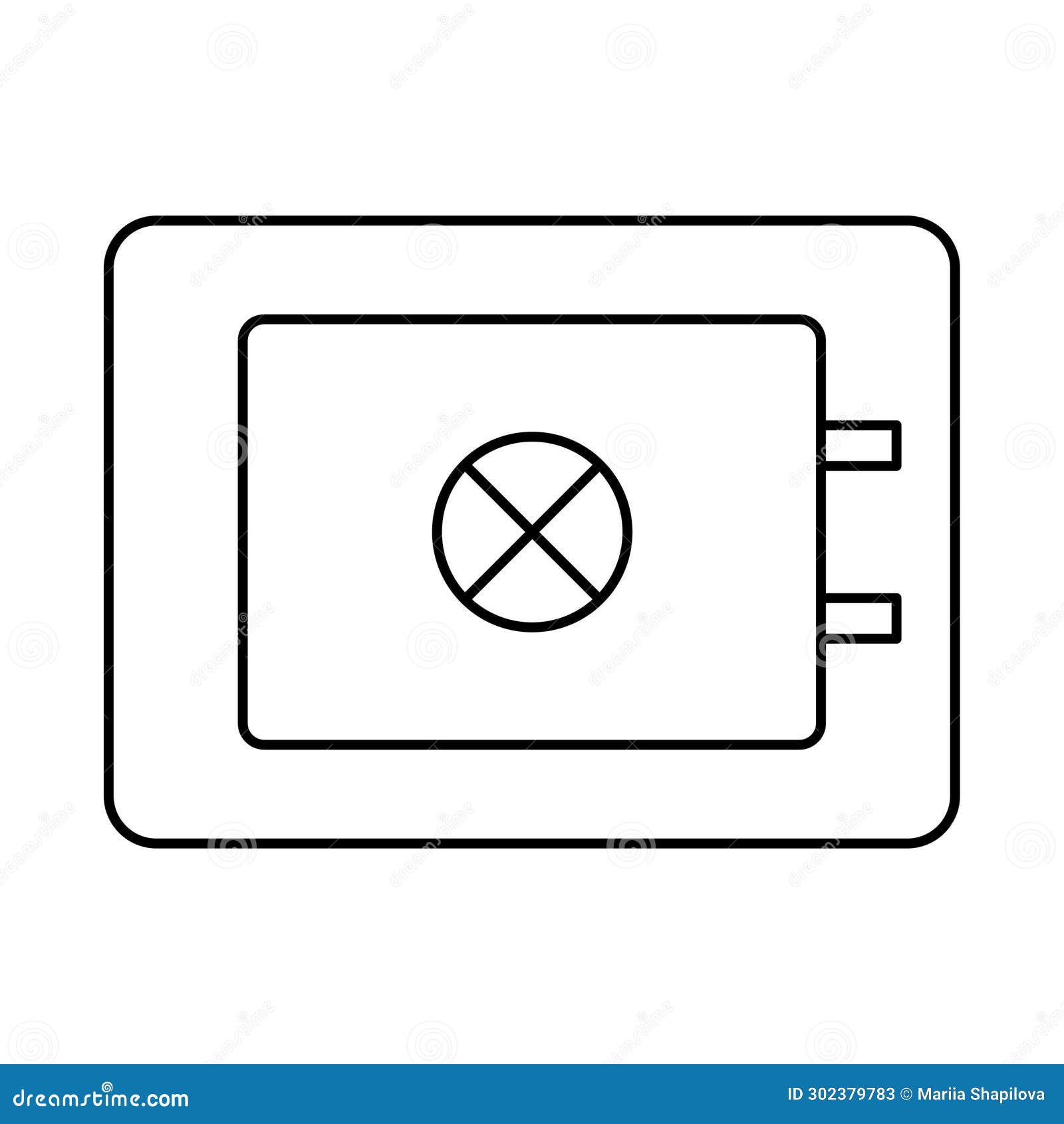 Safe Line And Glyph Icon. Bank Money Savings, Metallic Box Symbol ...