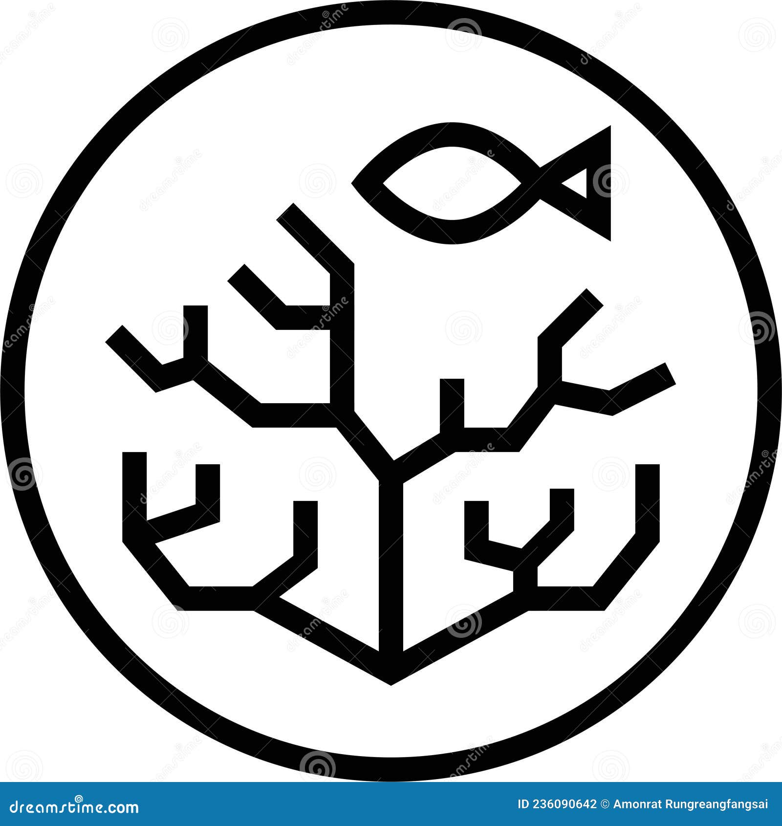 Safe for Marine Life Label Line Icon, Vector Illustration Stock Vector ...