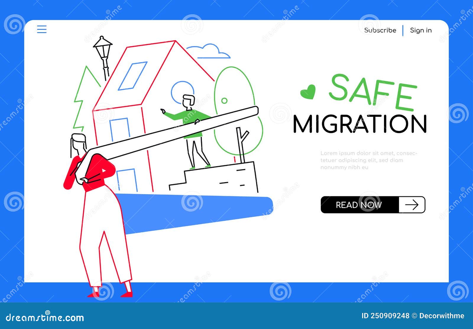 Safe Migration - Modern Flat Design Style Web Banner Stock Vector ...