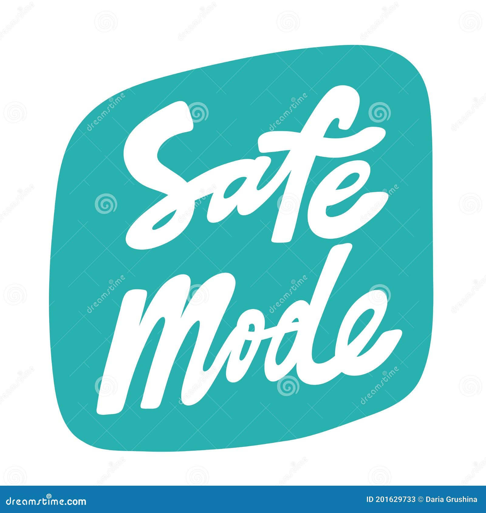 Safe Mode. Hand Drawn Lettering Logo for Social Media Content Stock ...