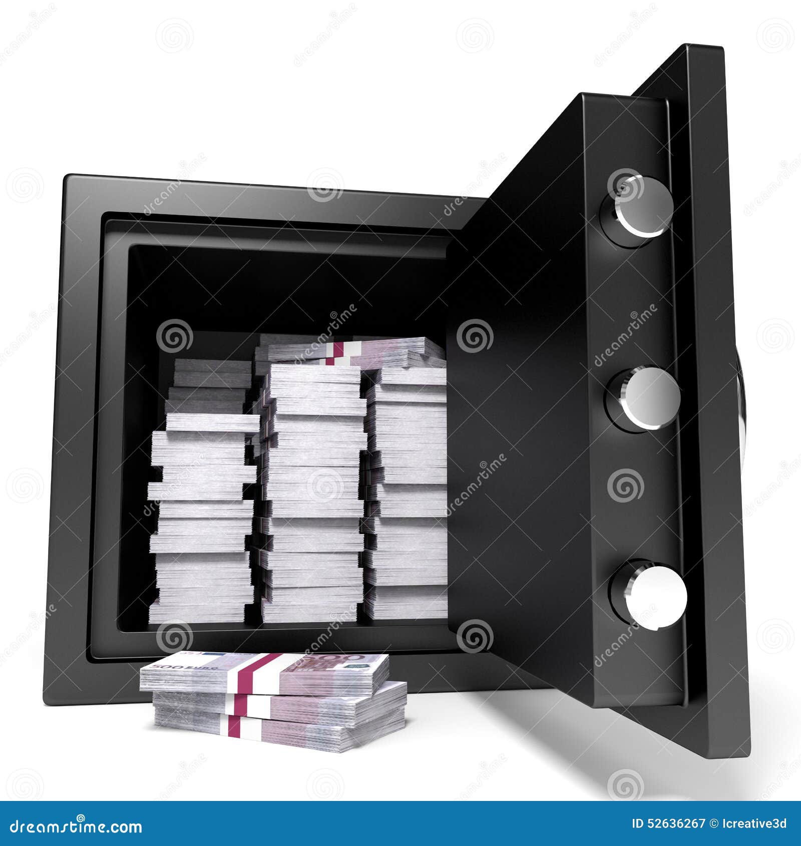 Safe and money. stock illustration. Illustration of open - 52636267