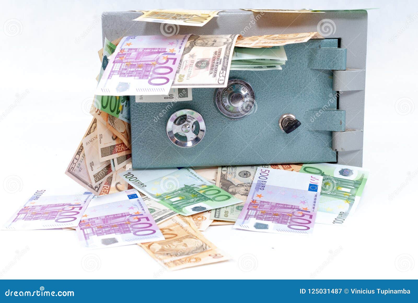 Safe with money stock image. Image of safe, financial - 125031487