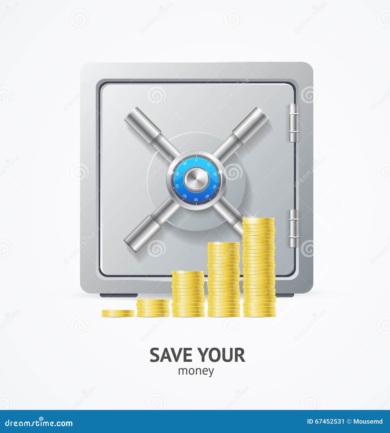 Safe and Money. Golden Coins Stock Vector - Illustration of saving ...