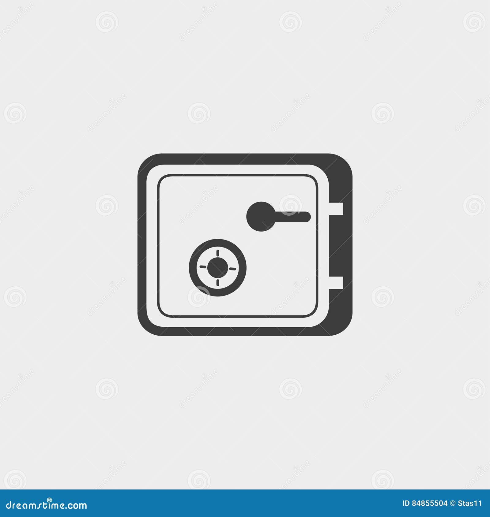 Safe Money Icon in a Flat Design in Black Color. Vector Illustration ...