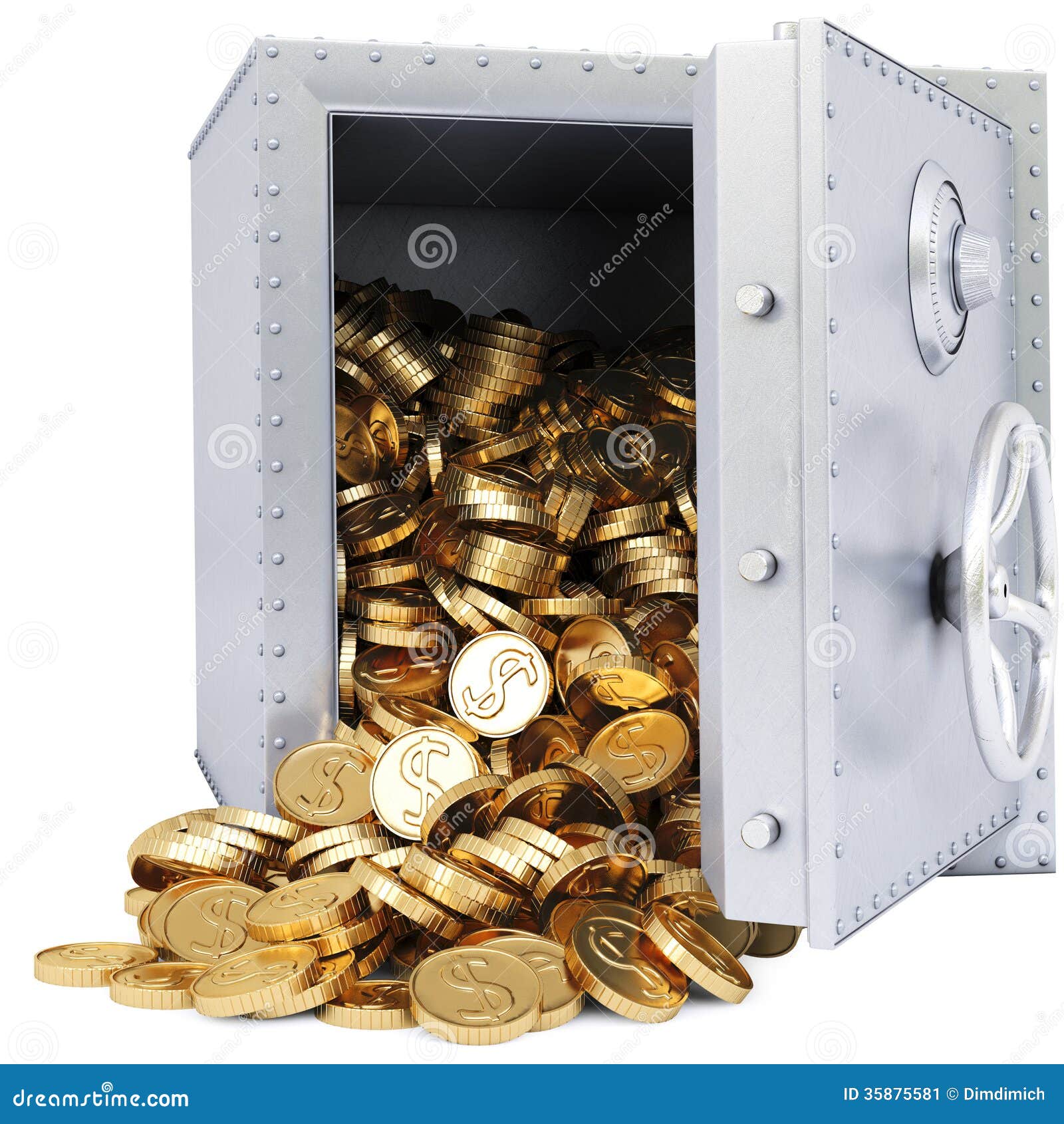 Safe stock illustration. Illustration of money, golden - 35875581