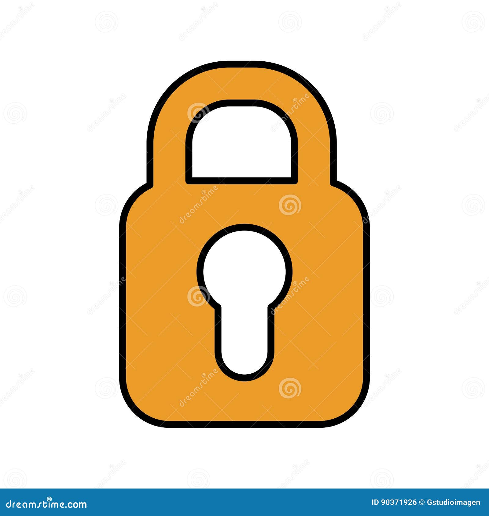 Safe padlock isolated icon stock vector. Illustration of element - 90371926