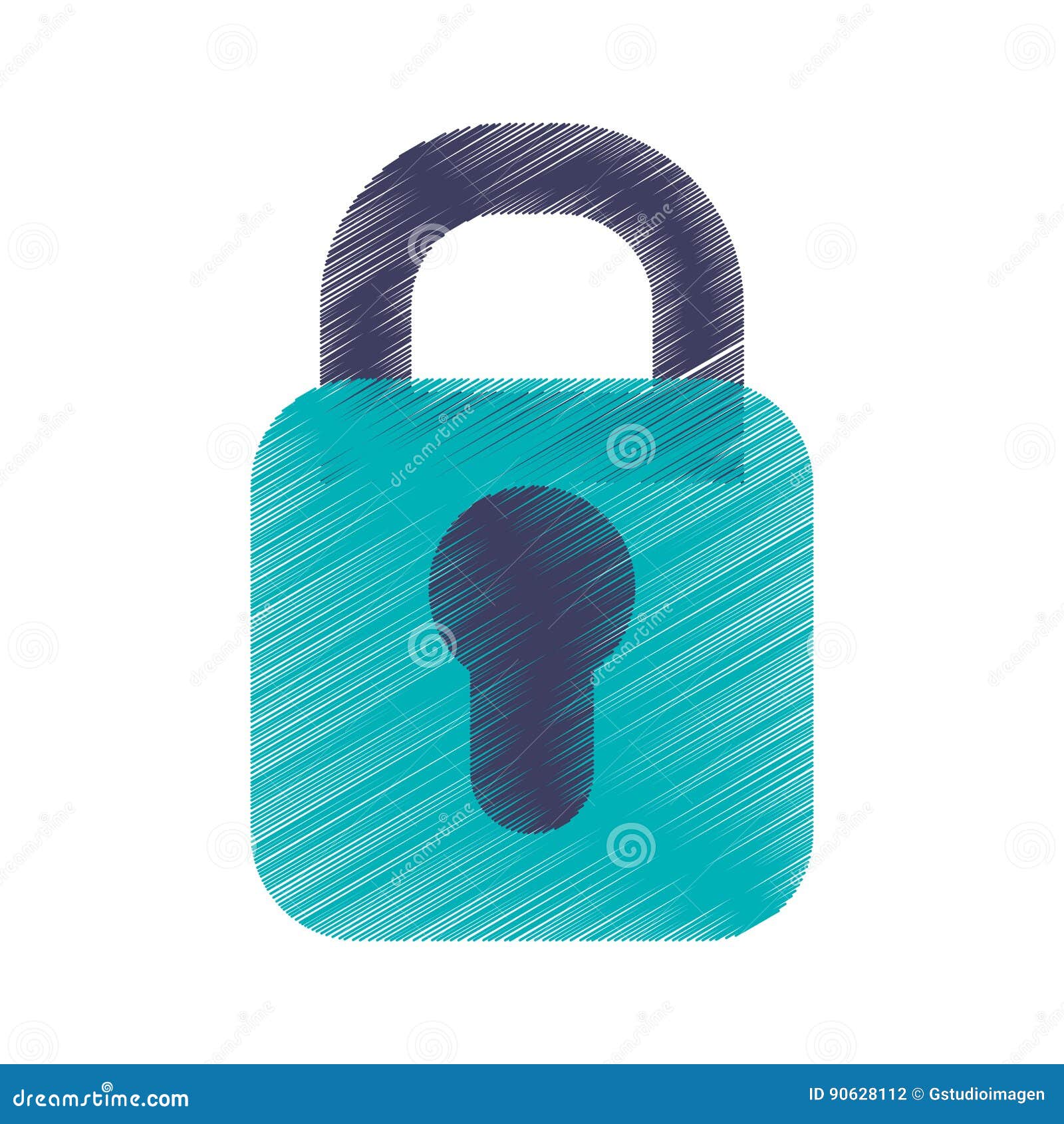 Safe padlock isolated icon stock vector. Illustration of door - 90628112