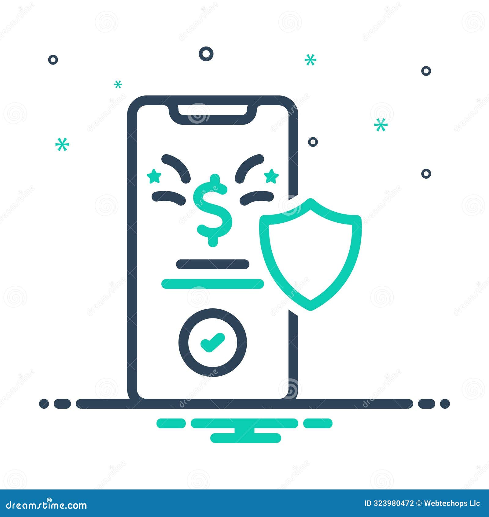 Mix Icon for Safe Payment, Safe and Money Stock Illustration ...