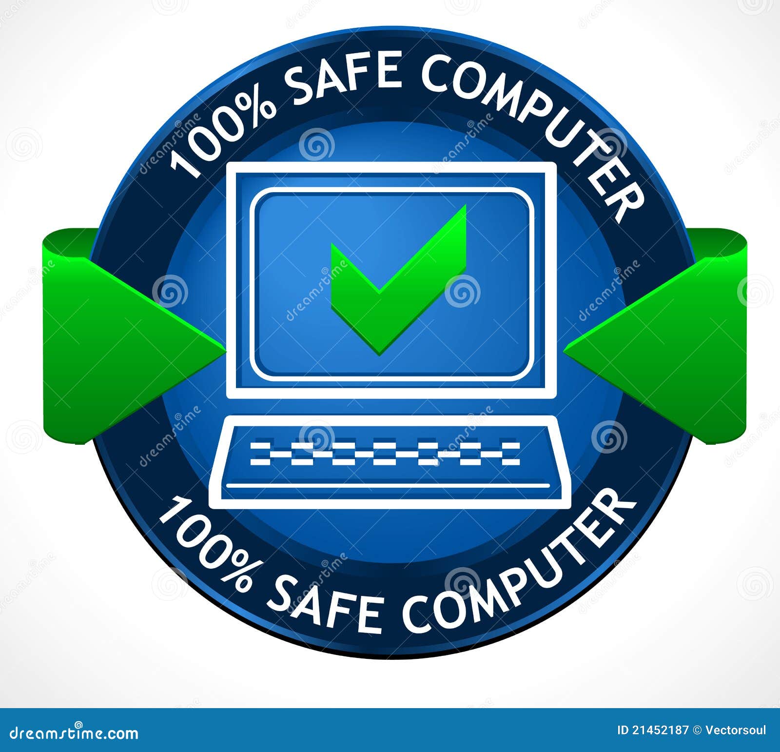 Safe PC Badge stock vector. Illustration of modern, brigth - 21452187