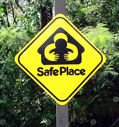 Safe place sign stock image. Image of help, safety, yellow - 21927173