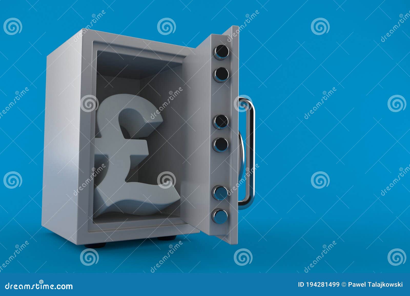 Safe with Pound Symbol Inside Stock Illustration - Illustration of ...