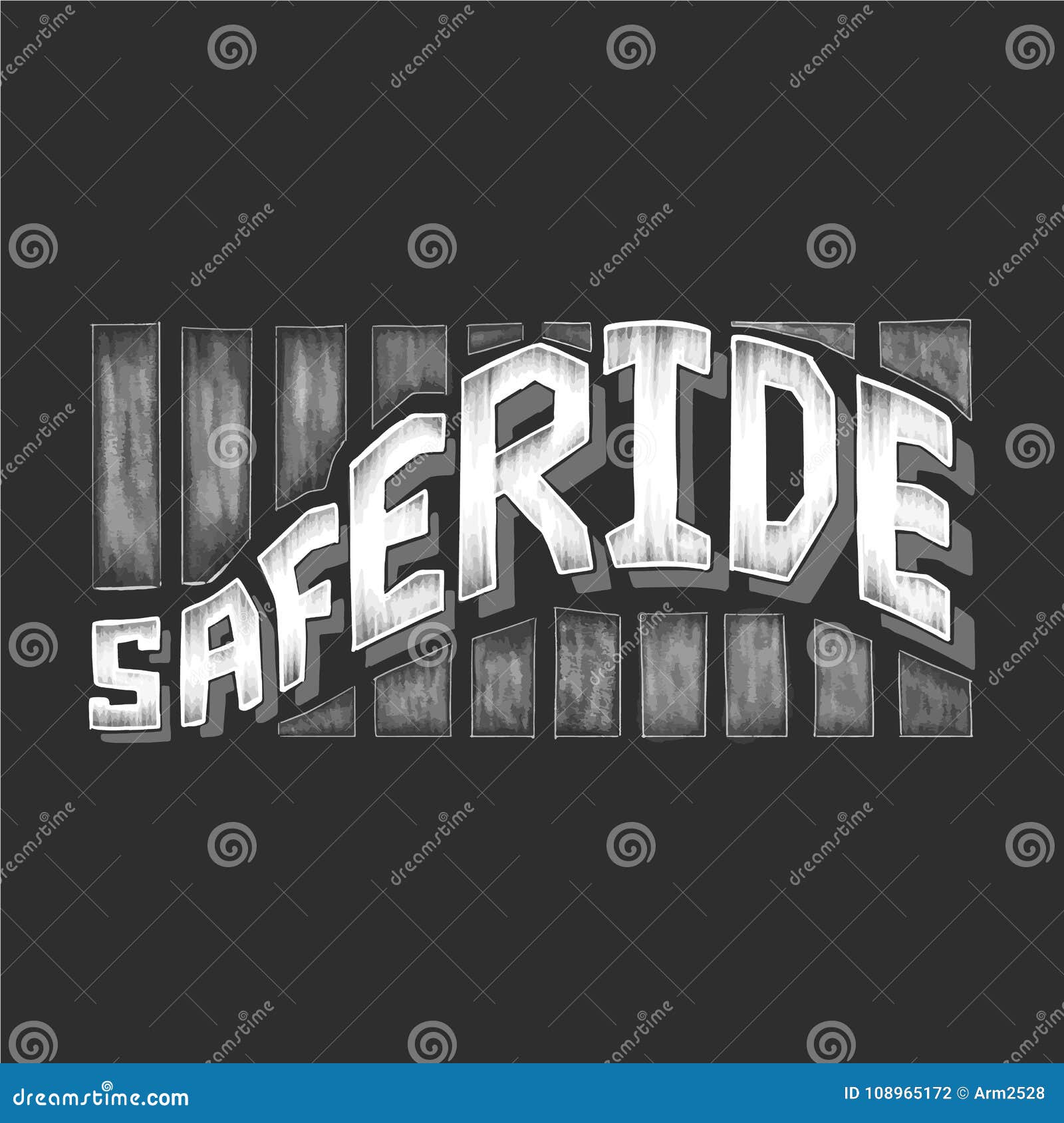 Safe Ride Calligraphy on Black Background Stock Vector - Illustration ...