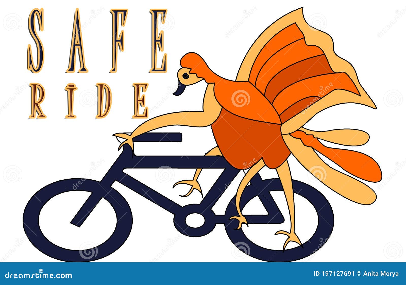 Safe Ride with Cycle and Text Stock Illustration - Illustration of ...