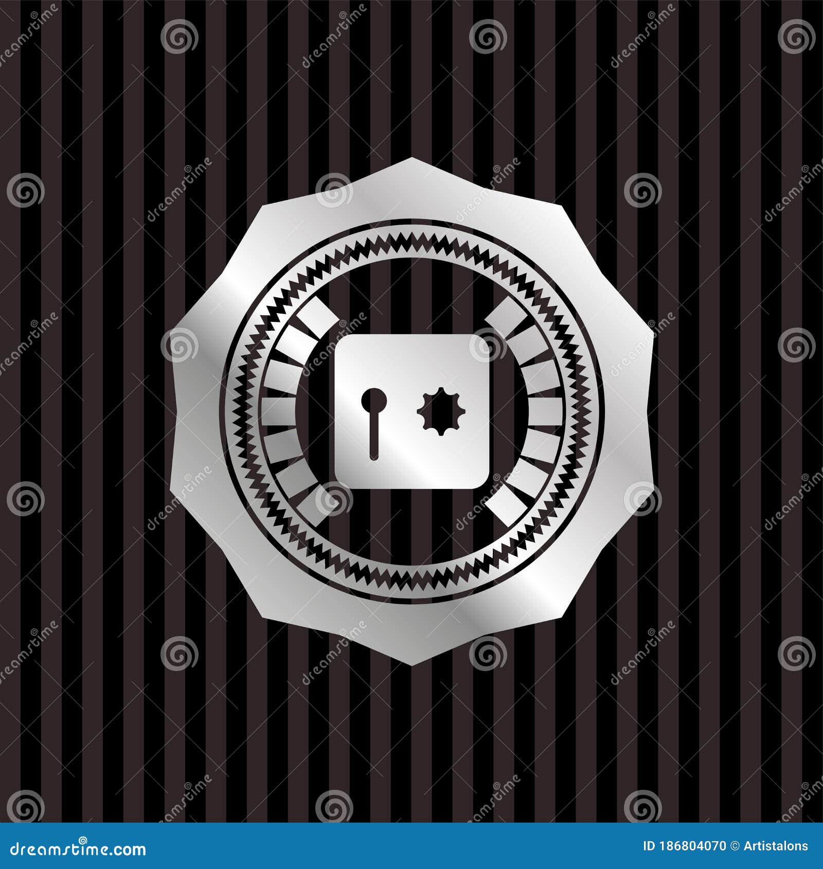 Safe, Safety Deposit Box Icon Inside Silver Emblem Stock Vector ...
