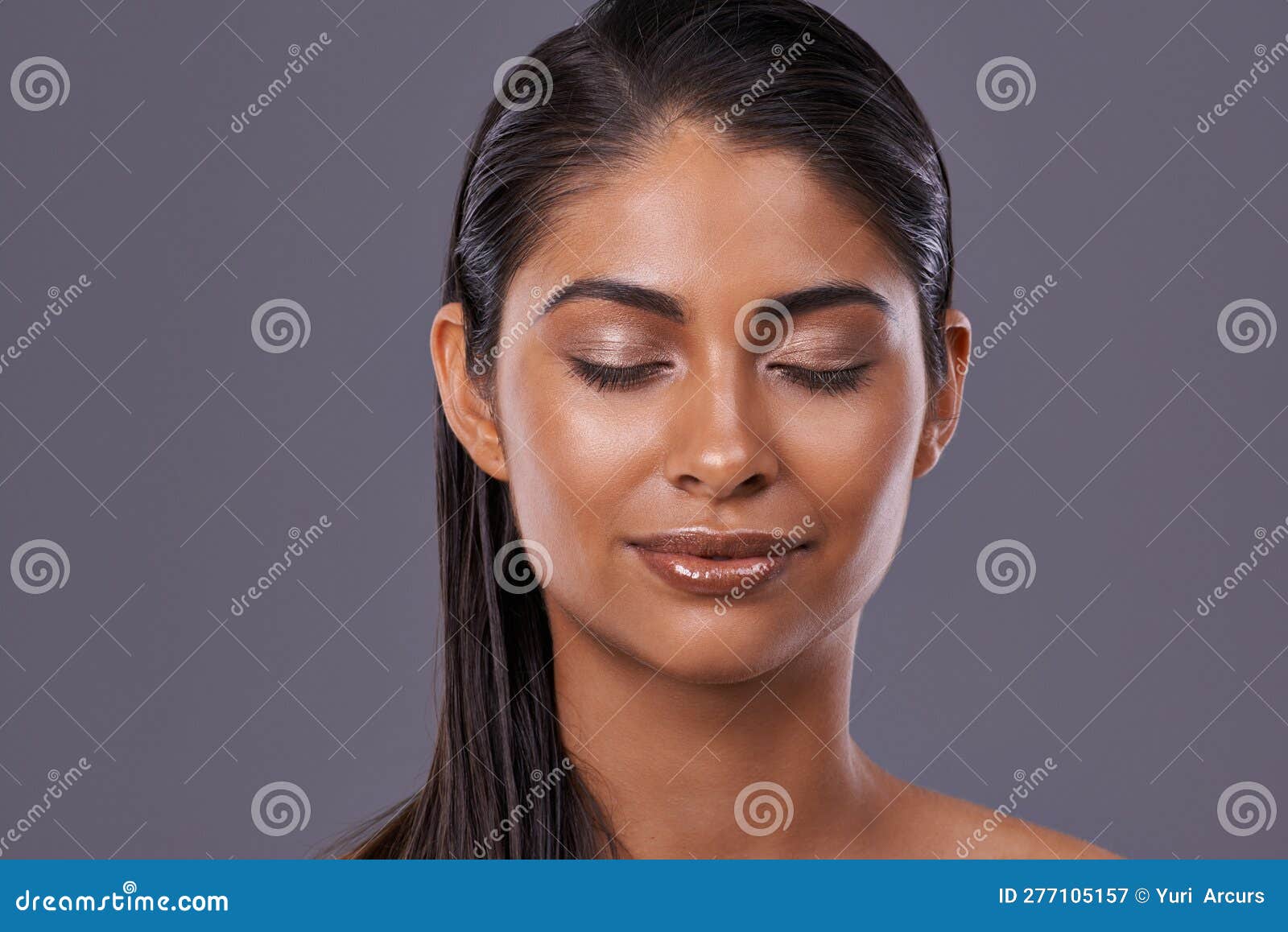 Safe and Secure in Her Natural Beauty. a Beautiful Young Woman Posing ...