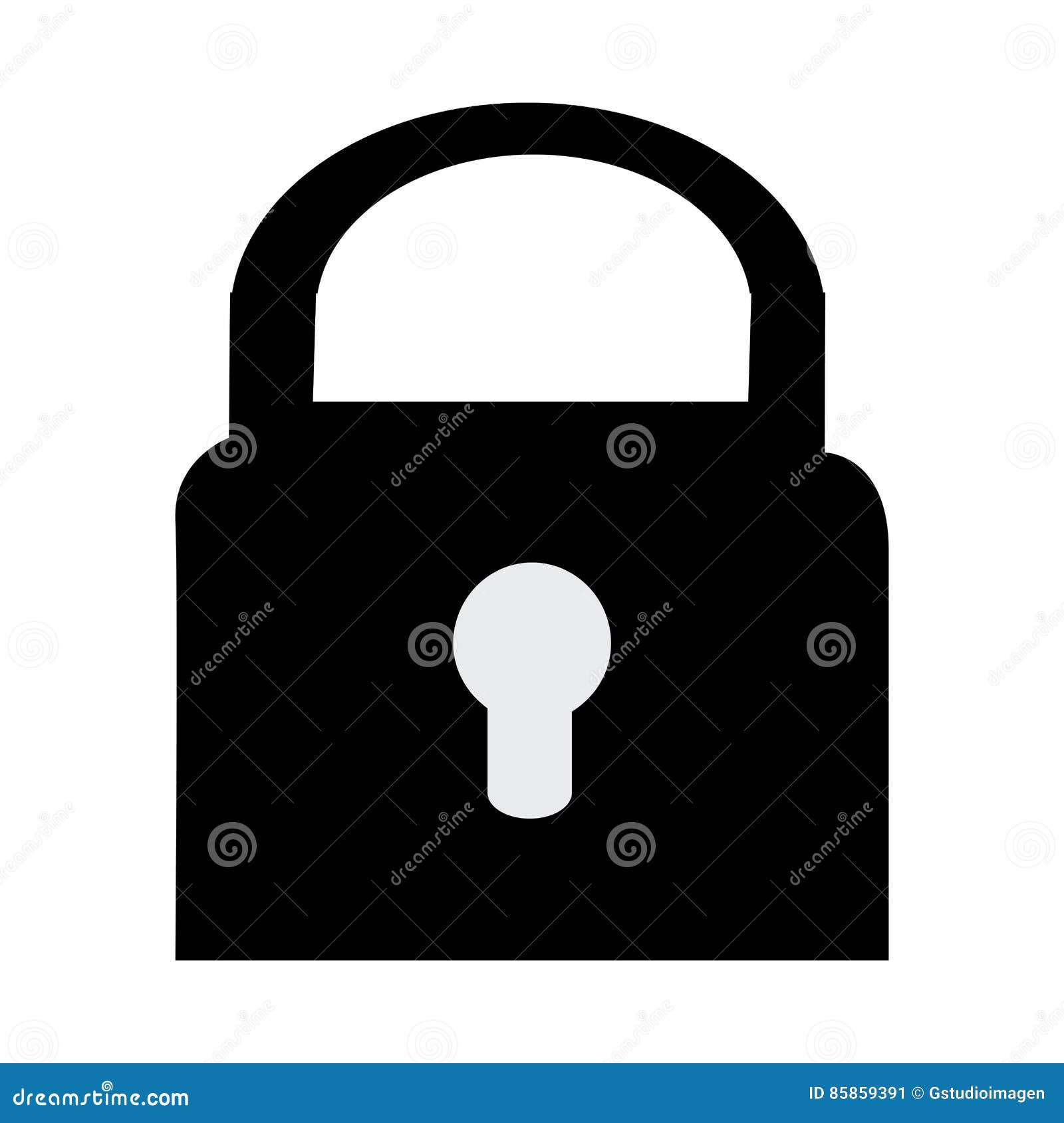 Safe secure padlock icon stock vector. Illustration of lock - 85859391