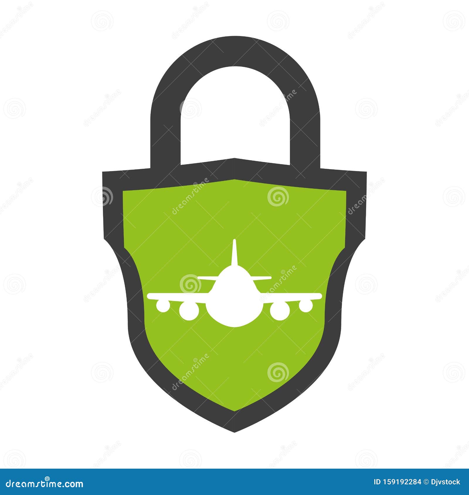 Safe Secure Airplane Padlock Icon Vector Illustration Stock ...