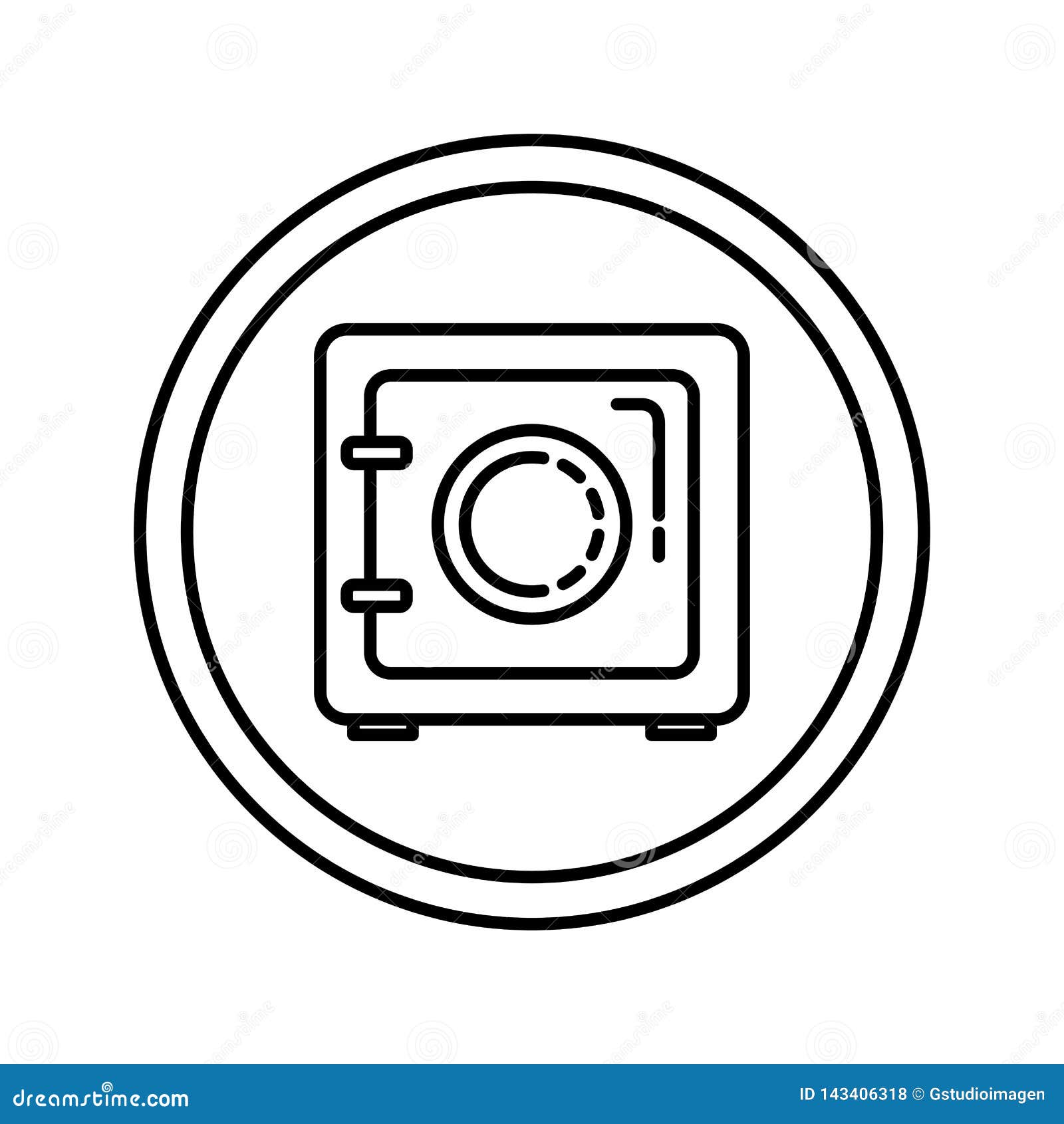 Safe security box icon stock vector. Illustration of flat - 143406318