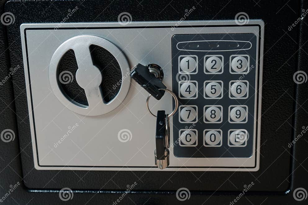 Safe or Security Box with Key and Digital Keypad Stock Image - Image of ...