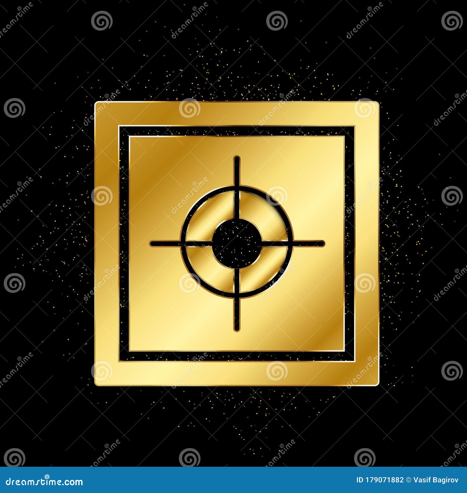 Safe, Security Gold Icon. Vector Illustration of Golden Particle ...