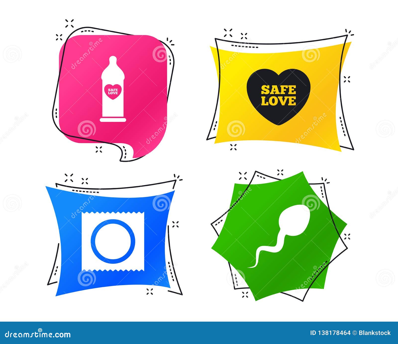 Safe Sex Love Icons Stock Vector Illustration Of Safe 138178464