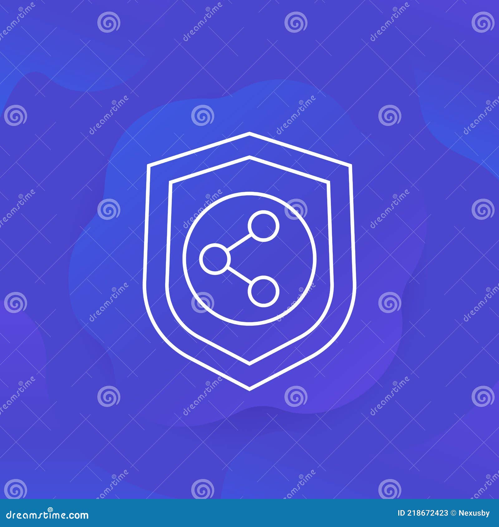 Safe Sharing Icon, Line Vector Stock Vector - Illustration of process ...