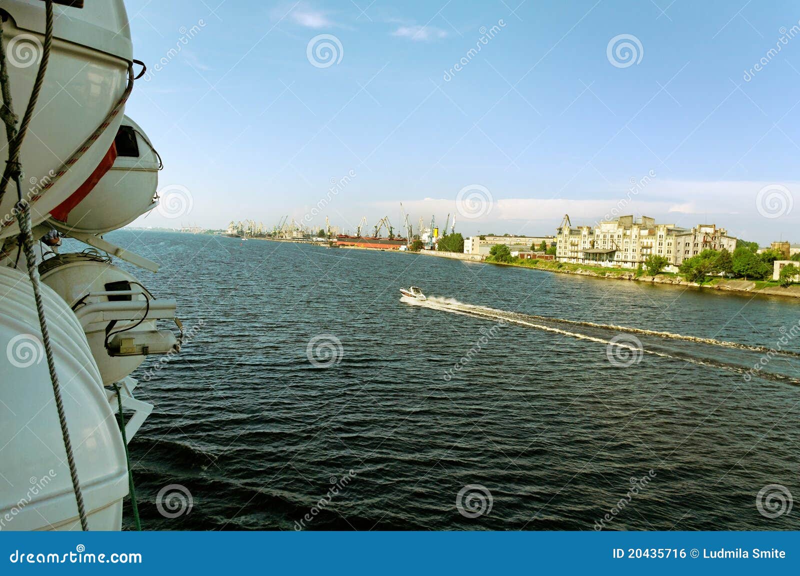 Safe ship. stock photo. Image of boat, small, waves, vessel - 20435716
