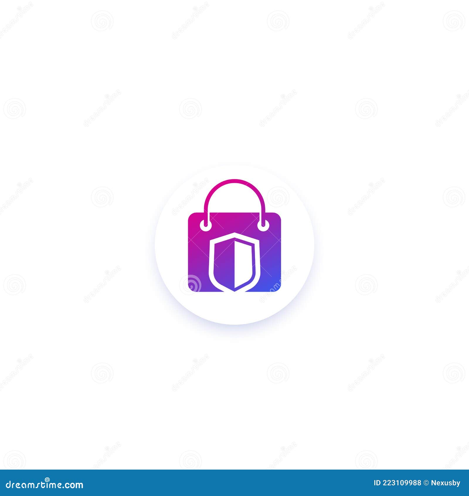 Safe Shopping Icon with Bag, Vector Logo Stock Vector - Illustration of ...