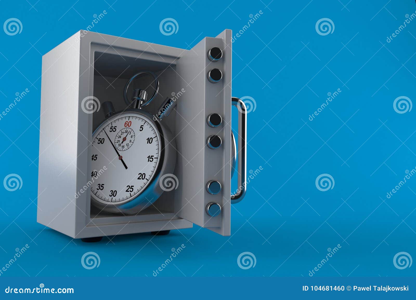 Safe with stopwatch stock illustration. Illustration of quick - 104681460