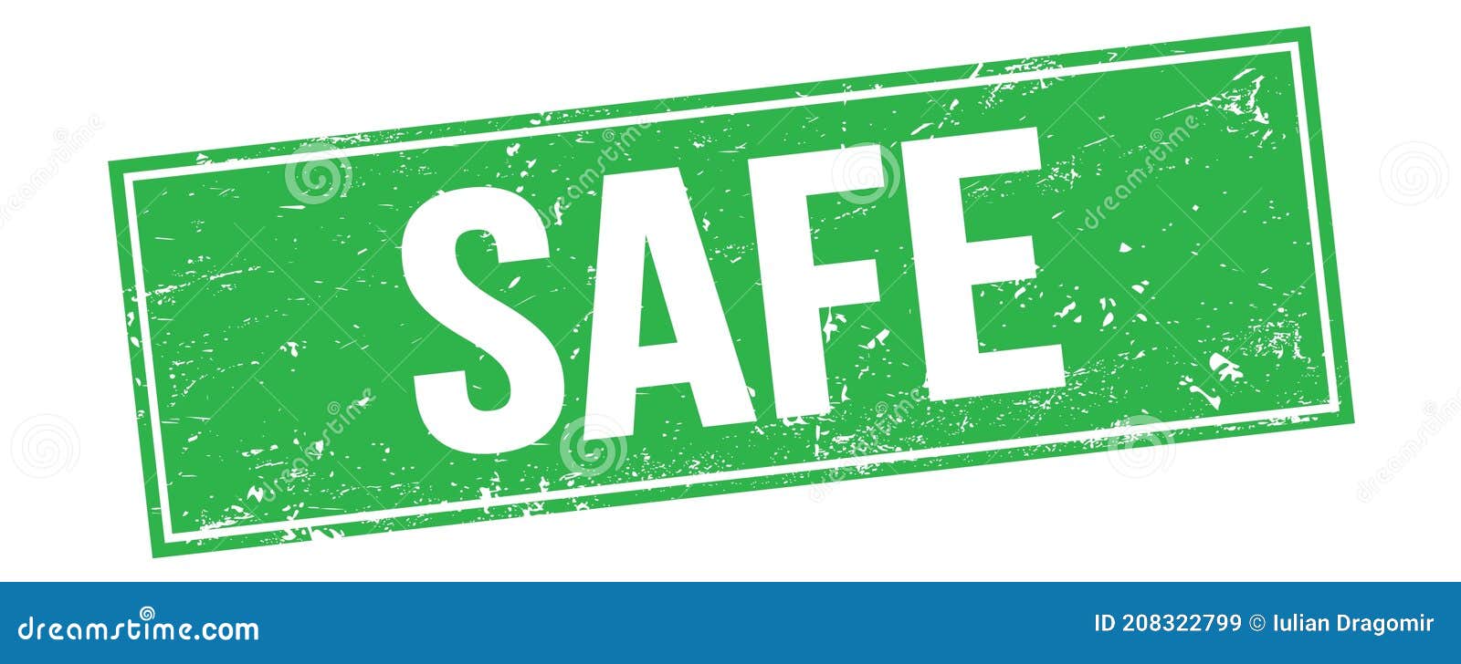 SAFE Text on Green Grungy Rectangle Stamp Stock Illustration ...