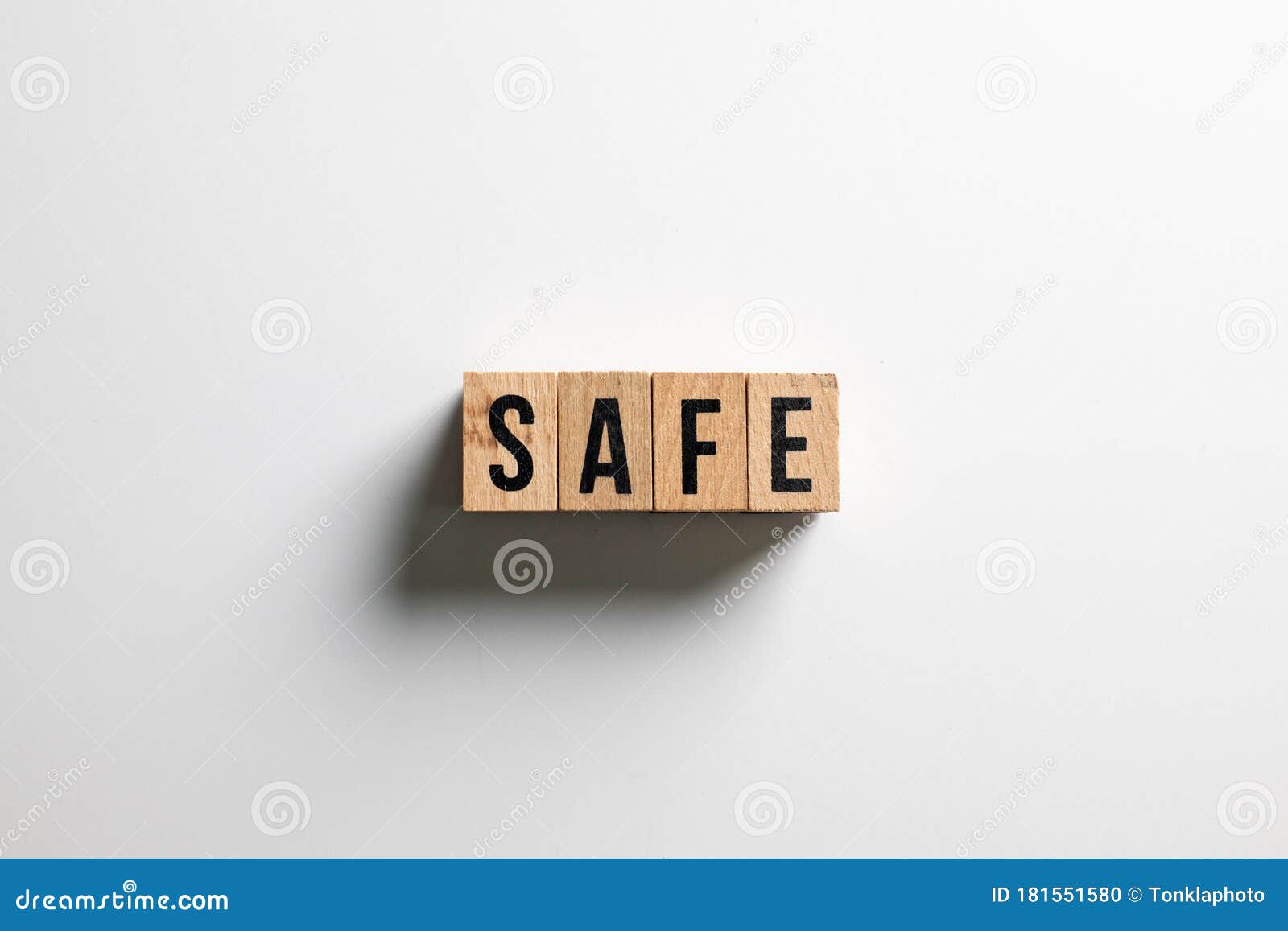 ` Safe ` Text Made of Wooden Cube on White Background Stock Photo ...