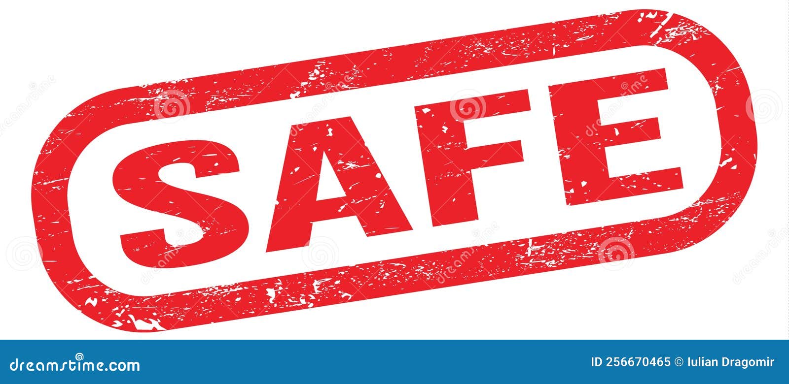 SAFE, Text on Red Rectangle Stamp Sign Stock Illustration ...