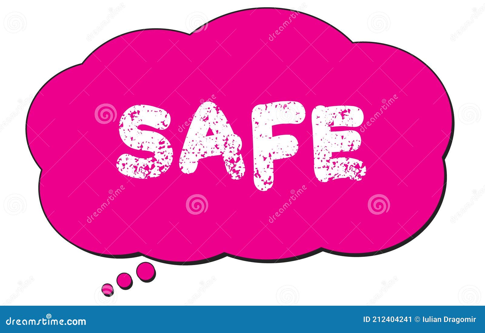 SAFE Text Written on a Pink Cloud Bubble Stock Illustration ...