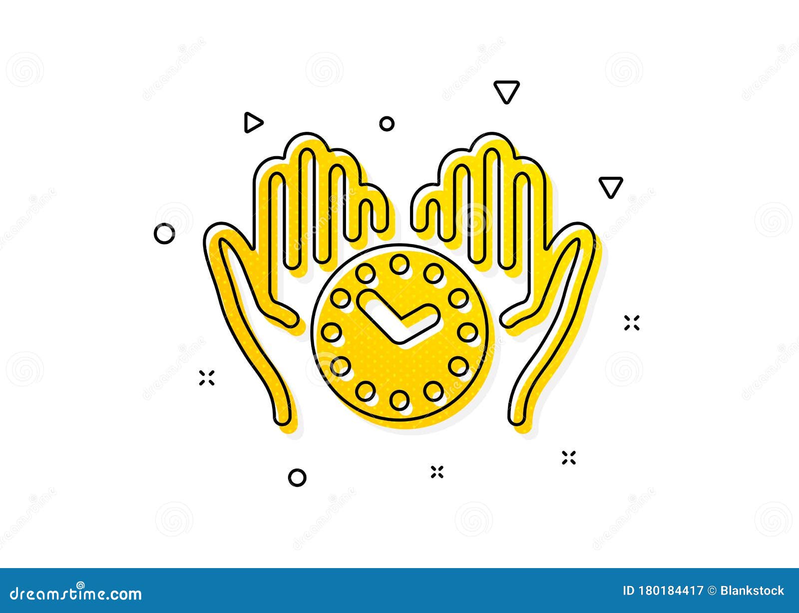 Safe Time Icon. Clock Sign. Hold Watch. Vector Stock Vector ...