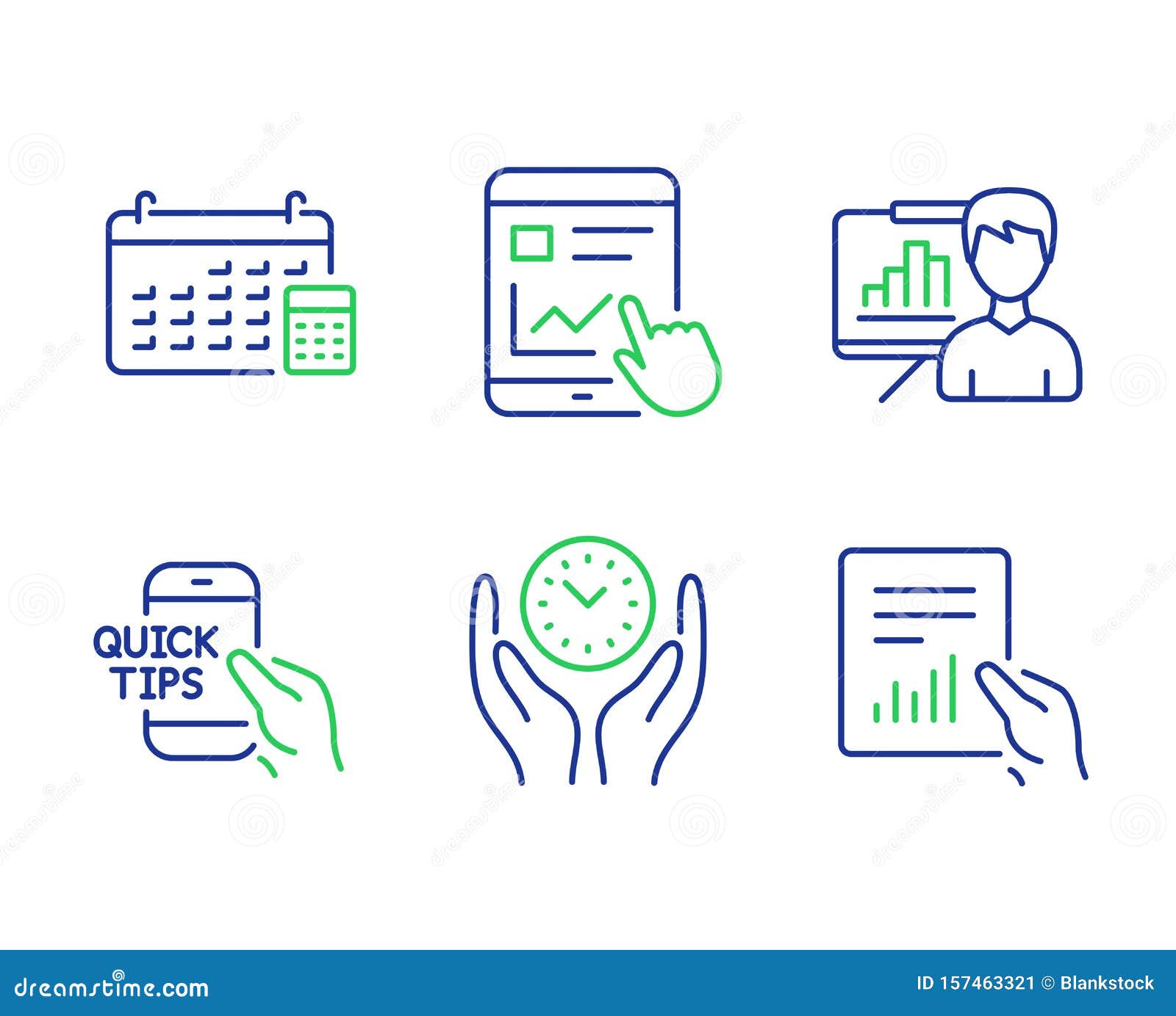 Safe Time, Internet Report and Education Icons Set. Calendar ...