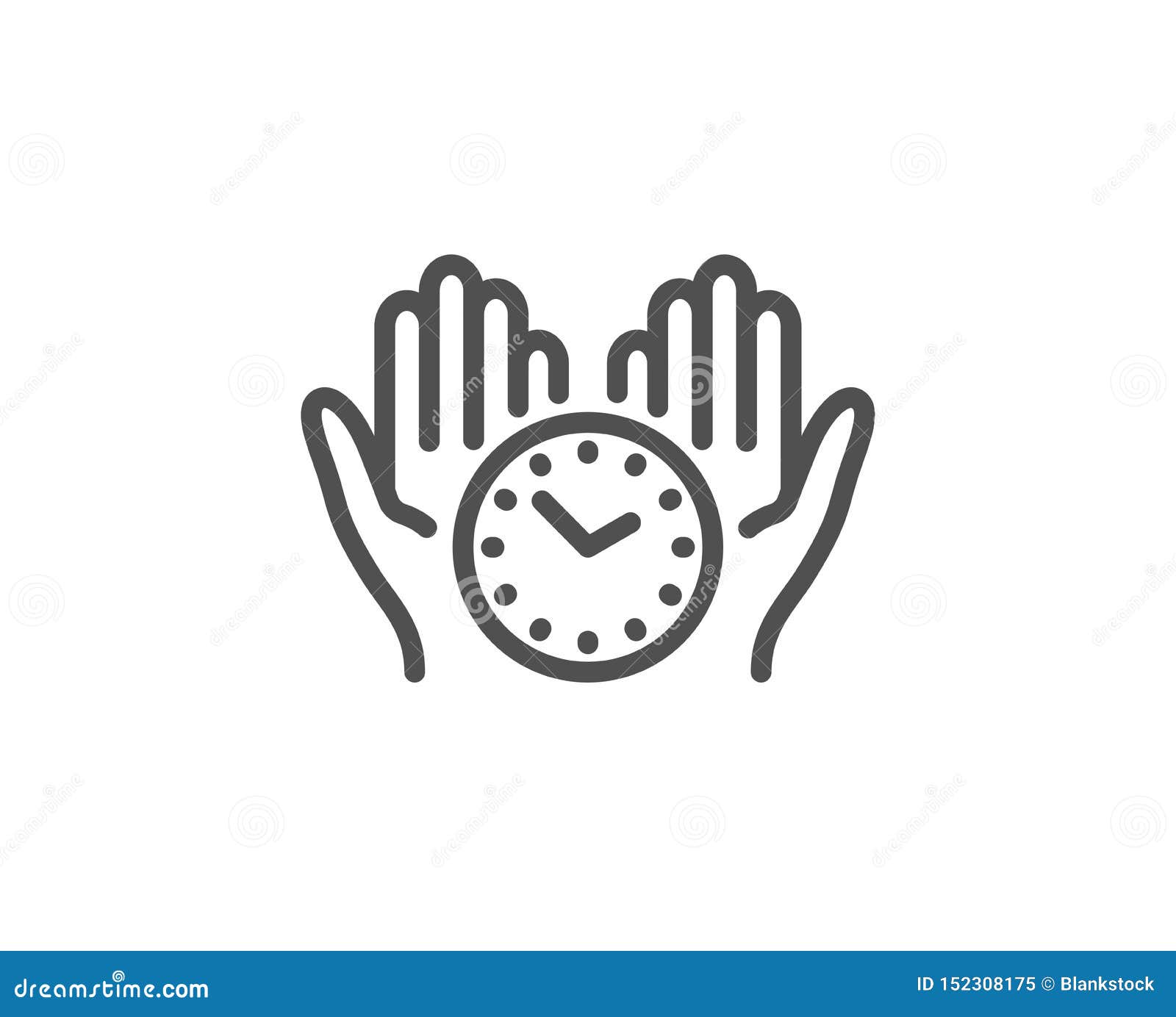 Safe Time Line Icon. Clock Sign. Hold Watch. Vector Stock Vector ...