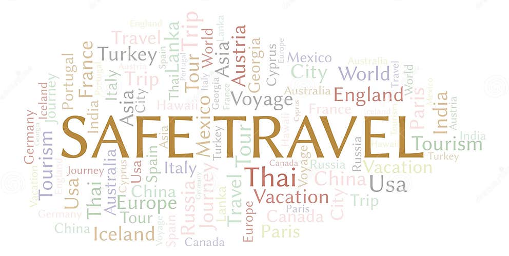 Safe Travel word cloud. stock illustration. Illustration of cloud ...