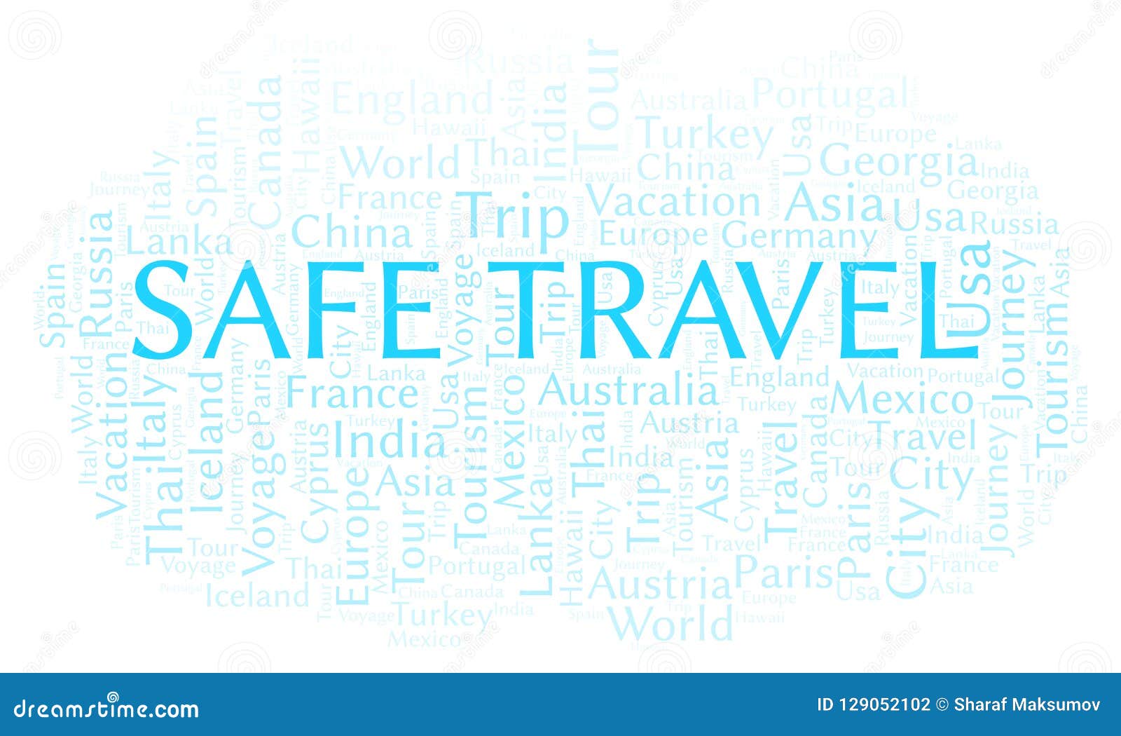 Safe Travel word cloud. stock illustration. Illustration of collage ...