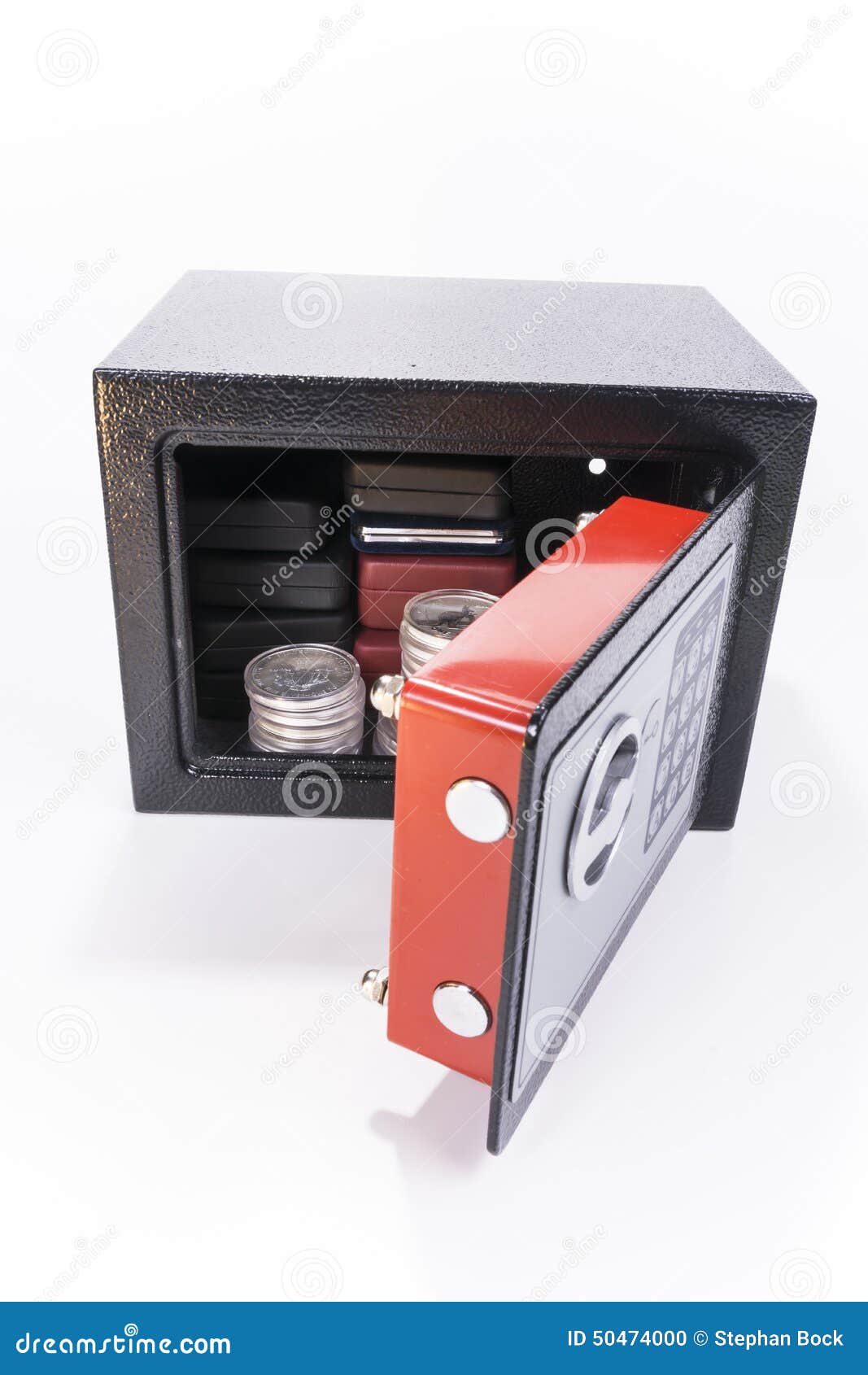 Safe, Valuables, Coin Collection, White Background Stock Photography ...