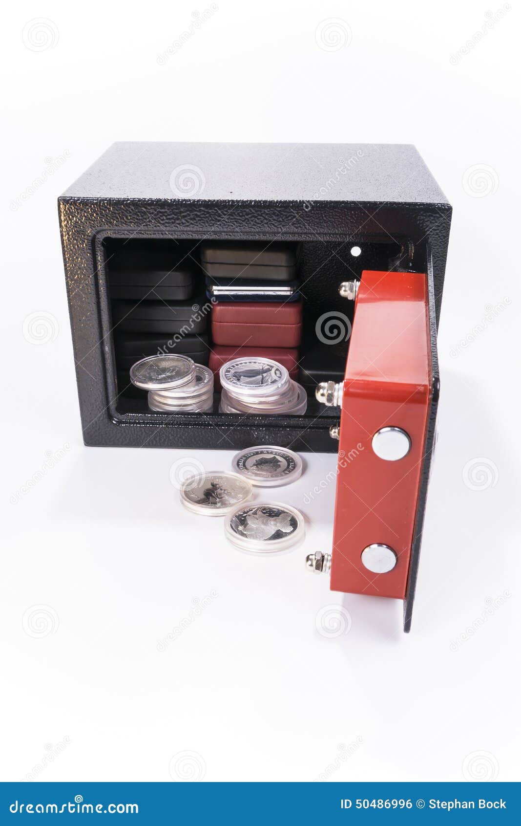 Safe, Valuables, Coin Collection, White Background Stock Photography ...