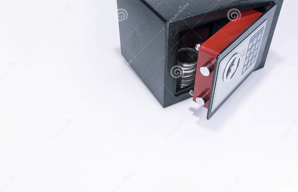 Safe, Valuables, Coin Collection, White Background Stock Image - Image ...