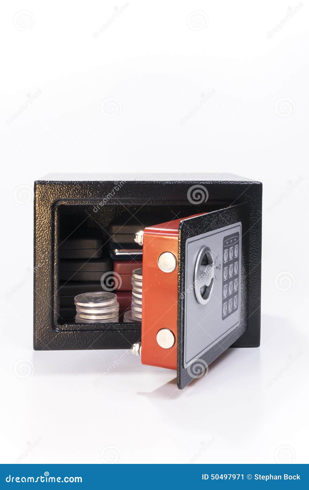 Safe, Valuables, Coin Collection, White Background Stock Image - Image ...
