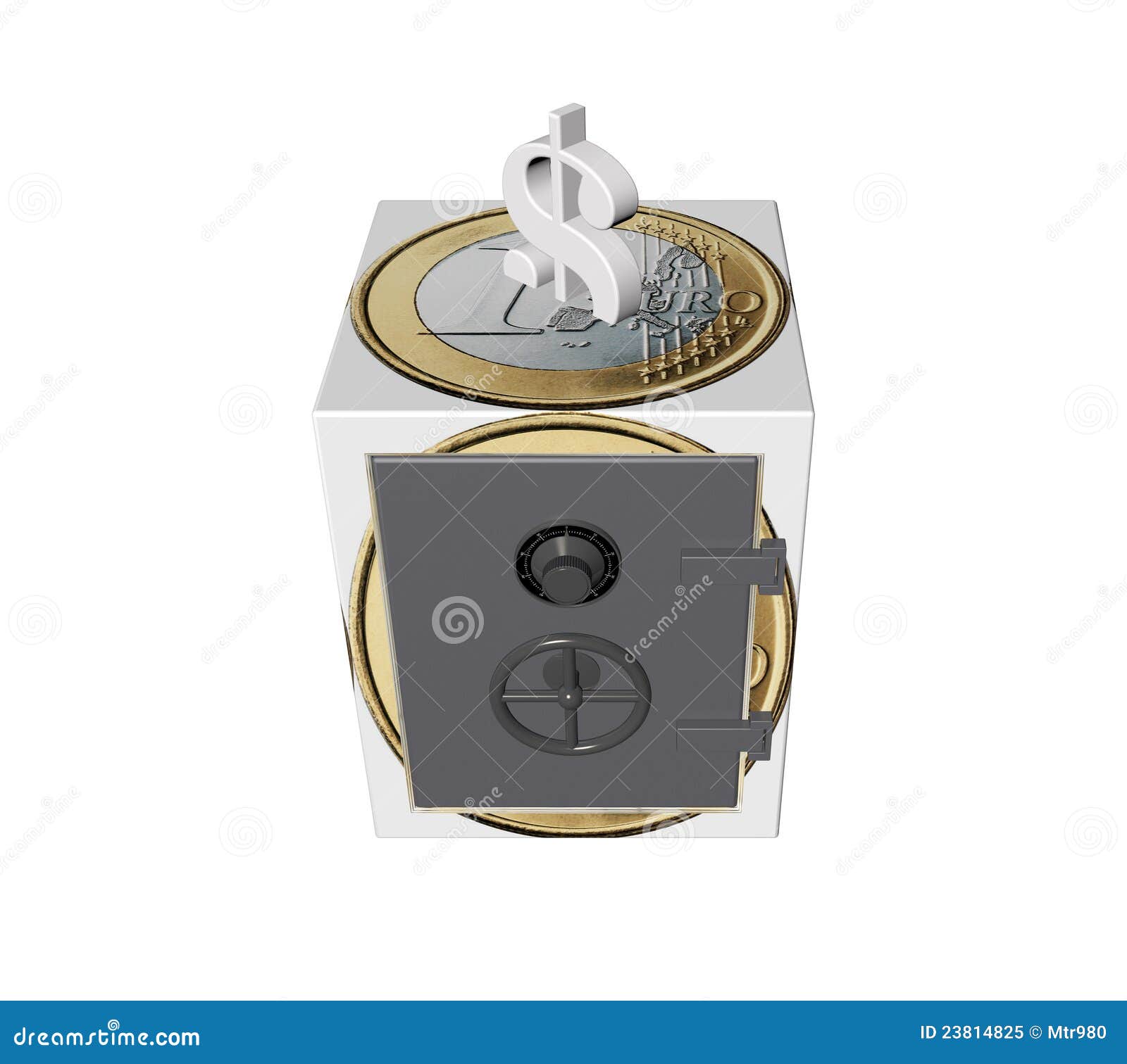 Safe Box. Vault In Bank. Icon Of Open And Close Safe. Vault With Money ...